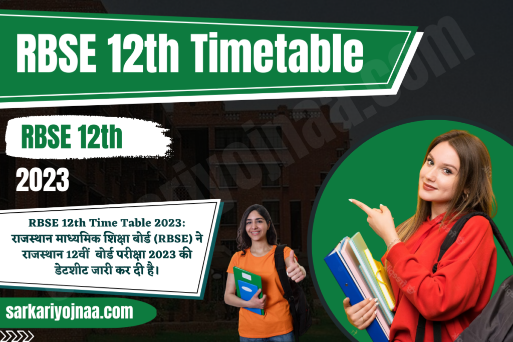 RBSE 12th Time Table 2023 : राजस्थान 12वीं टाइम टेबल डाउनलोड?