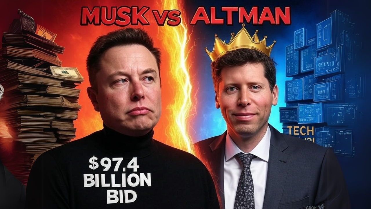 Tech World Erupts: Elon Musk vs Sam Altman $97.4 Billion Bid! Swindler ... Tech World Erupts: Elon Musk vs Sam Altman $97.4 Billion Bid! Swindler ...